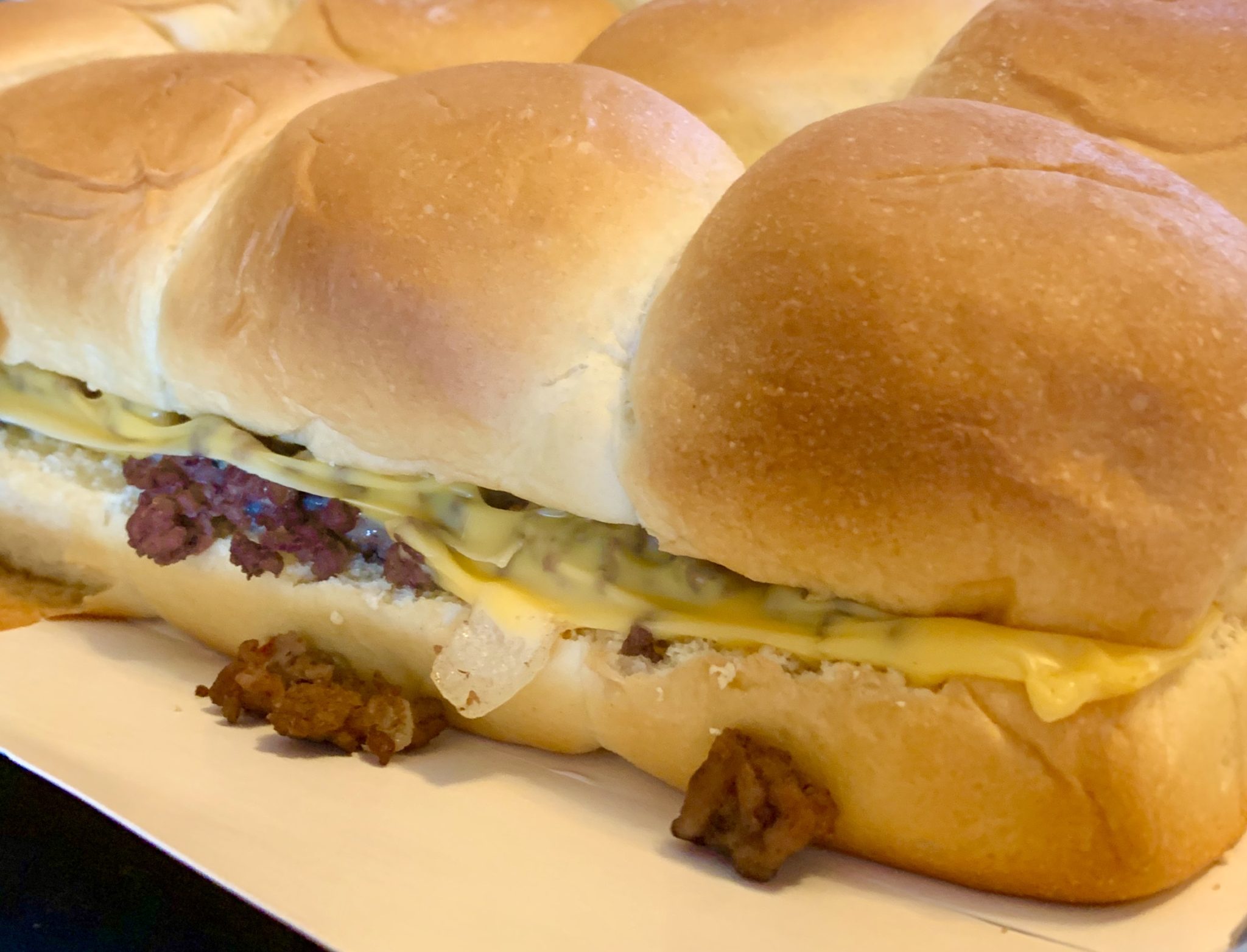 Pull-Apart Chopped Cheeseburgers - Candidly Kendra